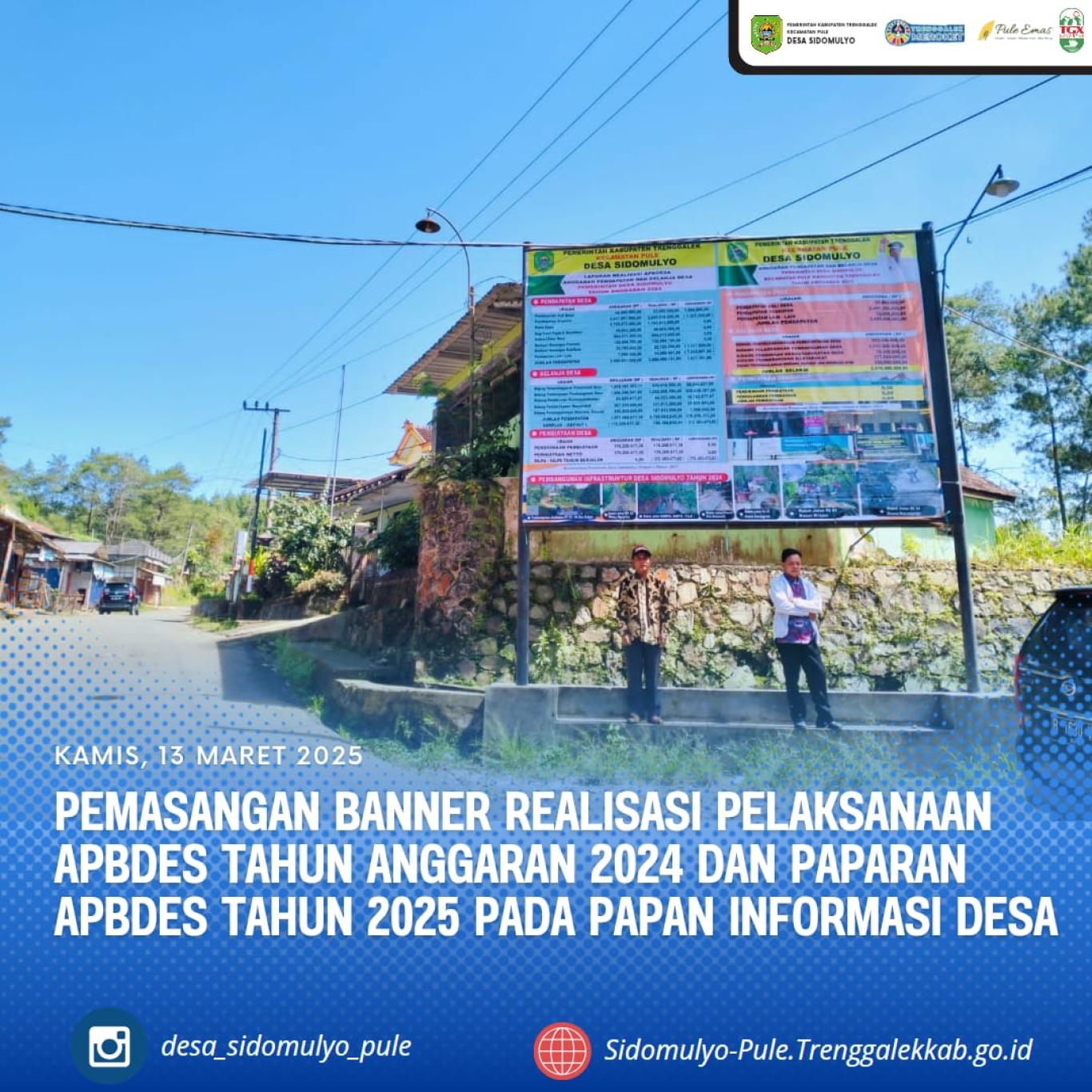 Pemasangan Banner Realisasi APBDes Tahun Anggaran 2024 - Website Desa ...